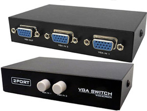 ULTRABYTES 2 Port VGA Switch Press Button Two Way VGA Video Switcher ...