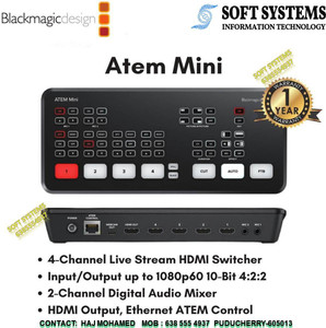 Blackmagic Design ATEM Mini HDMI Live Stream Switcher Media Streaming ...