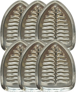 Dynore Stainless Steel 6 Piece Banana Leaf Shape Snack Plate/ Nasta ...