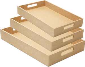 Solid Elements Raw MDF Trays - Set of 3 for Arts and Craft | Resin Art ...