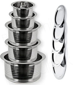 RBGIIT Stainless Steel Pateli Bhagona For Cooking Serving Tope Set Bowl ...