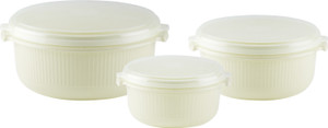 POLYSET Polyset Nexa Bowl Set Of 3, White (3200ml+1800ml+1000ml) Bowl ...