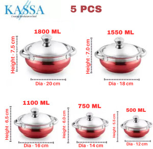 kassa Kassa Serving Set Pack OF-5 Red Bowl Serving Set Price in India ...