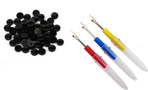 Crafts Haveli Tailoring Combo 2 Items Button Black 20pc & Seam Ripper-3 ...