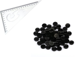 Crafts Haveli Tailoring Combo 2 Items L Curve Scale & Button Black 20pc ...