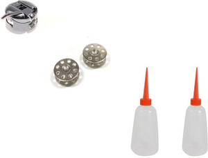 Crafts Haveli Combo 2 Items Bobbin 2Pc _ Case & Sewing-Machine-Oil 2Pc ...