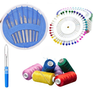 DECRONICS 5 Sewing Threads, 25 Needles, 1 Seam Ripper, 40 Color Pins ...