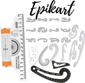 epikart Tailoring Materials Drafting Scale Ruler 16 CM, French Curve ...