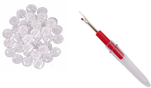 Crafts Haveli Tailoring Combo 2 Items Button White 20pc & Seam Ripper-1 ...
