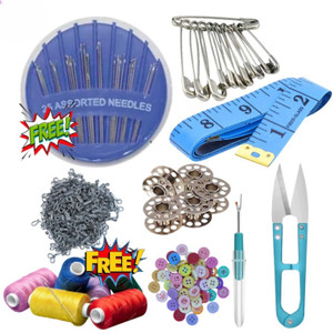 DECRONICS 90 PCS Needle and Thread Box | Sui Dhaga Kit |Thread Box Set ...