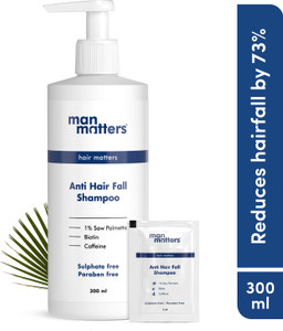 Man Matters Anti Hair Fall Shampoo & Hair Oil Sampler 5ml | Reduces ...
