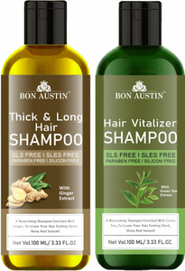 Bon Austin Thick & Long Hair Shampoo With Ginger & Hair Vitalizer ...
