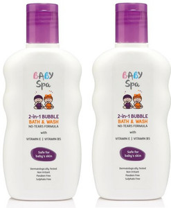Baby Spa 2 IN 1 BATH & WASH NO TEARS FORMULA WITH VITAMIN E AND VITAMIN ...