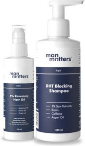Man Matters Anti Hair Fall DHT Blocking Shampoo (300ml) & 5% Rosemary ...