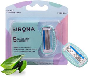 SIRONA Hair Removal Reusable Razor Cartridges/Blades with Aloe Vera ...