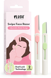 PLUSH Swipe Reusable Face Razor | Pack of 2, Instant & Painless Hair ...