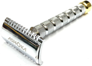 ASHOKA DOUBLE EDGE BRASS SAFETY RAZOR (MANUAL SAFETY RAZOR) OPEN COMB ...
