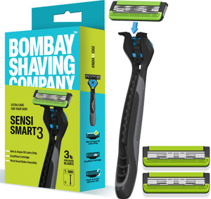 BOMBAY SHAVING COMPANY Sensi Smart3 Shaving Razor for Men (Handle + 3 ...