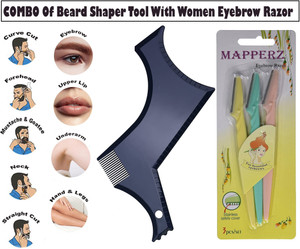 mapperz Beard Shaper With Razor 3/ Beard Shaper Tool/Men Grooming Kit ...