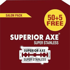 superior axe Stainless Razor Blades, (Pack of 6 with 50+5 blades in ...