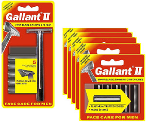 Gallant II Twin Blade Shaving & Pack of 5 Cartridges, Men - Price in ...