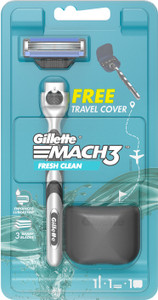 Gillette Mach 3 Razor for Men, with Travel-friendly Hygiene Cap, 3 Anti ...