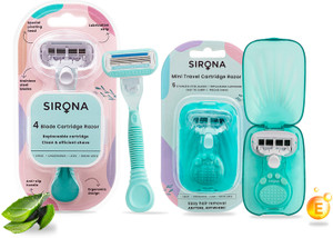 SIRONA Combo of 4 & 5 Blade Reusable Cartridge Hair Removal Razor ...