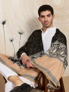 GREEN AGRITECH Polyester Wool Blend Woven, Self Design Men Shawl - Buy ...
