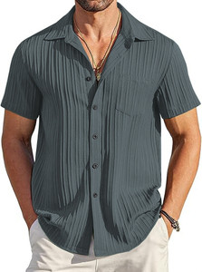 VeBNoR Men Solid Casual Dark Blue Shirt - Buy VeBNoR Men Solid Casual ...