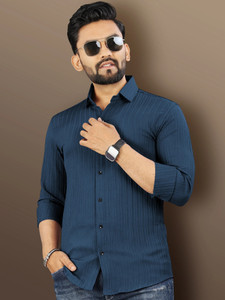 VeBNoR Men Solid Casual Dark Blue Shirt - Buy VeBNoR Men Solid Casual ...