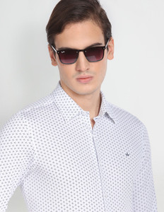 ARROW Men Printed Casual White Shirt - Buy ARROW Men Printed Casual ...