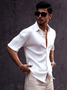 Powerlook Men Solid Casual White Shirt - Buy Powerlook Men Solid Casual ...