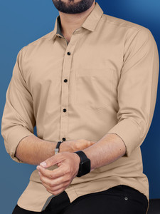 VeBNoR Men Solid Casual Brown Shirt - Buy VeBNoR Men Solid Casual Brown ...