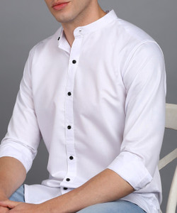 MILDIN Men Solid Casual White Shirt - Buy MILDIN Men Solid Casual White ...
