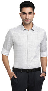 TURTLE Men Checkered Formal White Shirt - Buy TURTLE Men Checkered ...