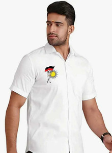 Dmk logo Men Washed Casual White Shirt - Buy Dmk logo Men Washed Casual ...
