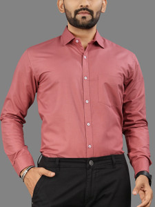 MILDIN Men Solid Formal Pink Shirt - Buy MILDIN Men Solid Formal Pink ...
