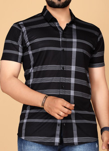 HouseOfCommon Men Checkered Casual Grey, Black Shirt - Buy ...