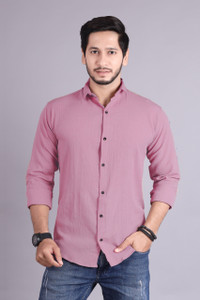 PEARL OCEAN Men Solid Casual Pink Shirt - Buy PEARL OCEAN Men Solid ...