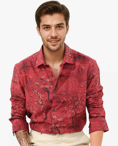 RARE RABBIT Men Floral Print Casual Red Shirt - Buy RARE RABBIT Men ...