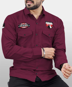 VeBNoR Men Solid Casual Maroon Shirt - Buy VeBNoR Men Solid Casual ...
