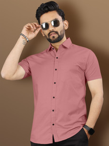 VeBNoR Men Solid Formal Pink Shirt - Buy VeBNoR Men Solid Formal Pink ...