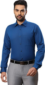 Raymond Men Solid Formal Blue Shirt - Buy Raymond Men Solid Formal Blue ...