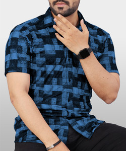 VeBNoR Men Printed Casual Dark Blue Shirt - Buy VeBNoR Men Printed ...
