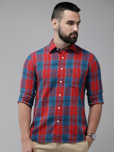 U.S. POLO ASSN. Men Checkered Casual Red Shirt - Buy U.S. POLO ASSN ...