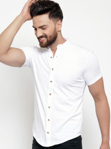 Oosh Men Solid Casual White Shirt - Buy Oosh Men Solid Casual White ...