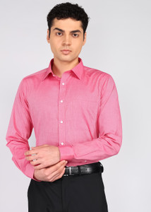 Raymond Men Solid Formal Red Shirt - Buy Raymond Men Solid Formal Red ...