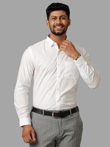 Ramraj Cotton Men Solid Formal White Shirt - Buy Ramraj Cotton Men ...