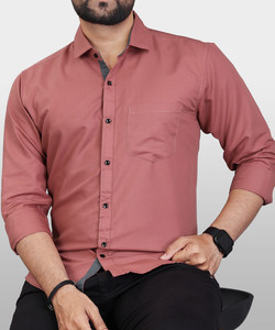 VeBNoR Men Solid Casual Pink Shirt - Buy VeBNoR Men Solid Casual Pink ...