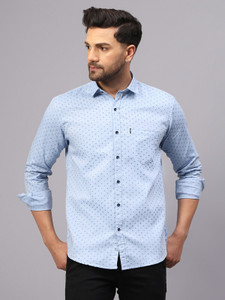 DTI Men Printed Casual Light Blue Shirt - Buy DTI Men Printed Casual ...